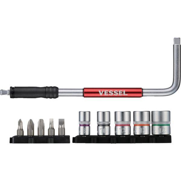 ・前にスライドでビット、後ろにスライドでソケット、ソケットもビットも使える2WAYドライブです。・首振りドライブ・回転グリップで軽快に早回しができます。・本締めは短軸側でできます。・各種整備、組立・分解、一般作業に・全長(mm)：188・セ...