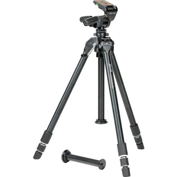 ・スリック最大のアルミ製三脚「ザプロフェッショナル」を一回りコンパクトにした携帯性優先モデルです。・全高：1835〜1550mm・縮長：810mm・地上最低高：370mm・パイプ径：32mm・段数：3段・カメラ台のサイズ：72×70mm・脚...