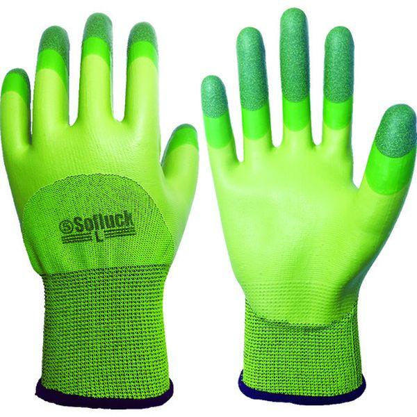 ・ゴム3層コートで、破れやすい指先の摩耗強度を1層コートの7倍以上にしました。・土やほこりの入りにくい甲抜き加工です。・農作業・各種軽作業。・色：グリーン・サイズ：S・全長(cm)：22.5・手のひら周り(cm)：19.0・中指長さ(cm)...