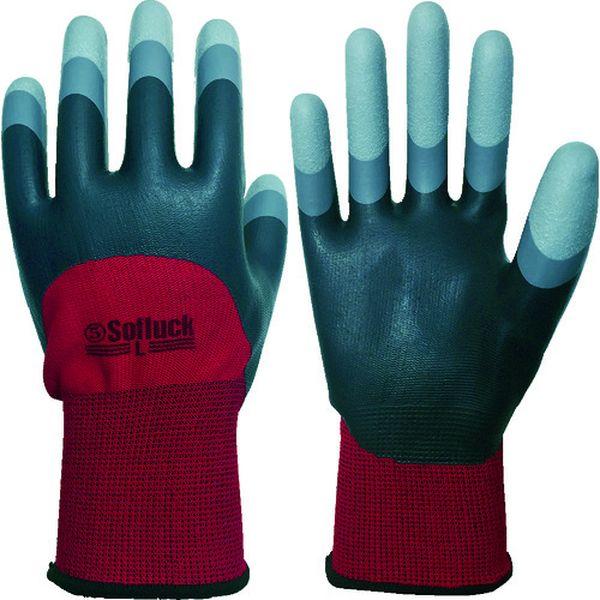 ・ゴム3層コートで、破れやすい指先の摩耗強度を1層コートの7倍以上にしました。・土やほこりの入りにくい甲抜き加工です。・農作業・各種軽作業。・色：レッド・サイズ：S・全長(cm)：22.5・手のひら周り(cm)：19.0・中指長さ(cm)：...