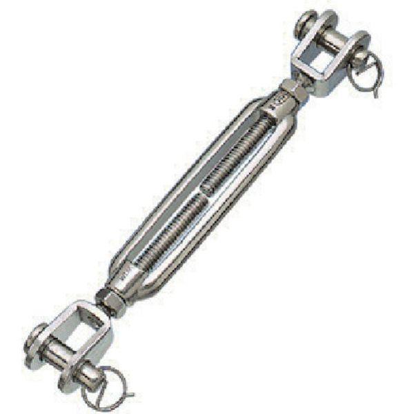 ・枠を回転させると、ゆるめたり、締めたりすることができます。・リングを外すことにより、簡単に対象物に取付けられます。・ワイヤロープの張り具合の調節に。・使用荷重(kN)：4.90・ねじ径：W1/2・L(mm)：200・A(mm)：100・W...