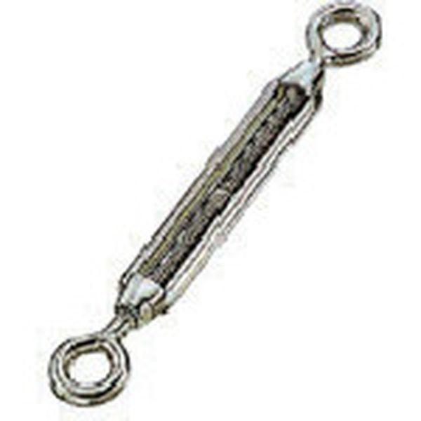 ・枠を回転させると、ゆるめたり、締めたりすることができます。・ワイヤロープの張り具合の調節に。・使用荷重(kN)：8.82・ねじ径：W5/8・L(mm)：250・A(mm)：120・W(mm)：40・B(mm)：183・d(mm)：25・D...