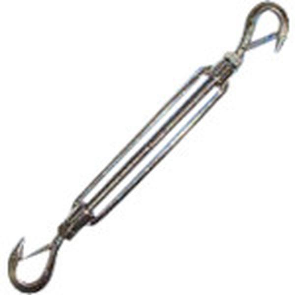 ・枠を回転させると、ゆるめたり、締めたりすることができます。・ワイヤロープの張り具合の調節に。・使用荷重(kN)：1.57・ねじ径：W3/8・L(mm)：150・A(mm)：81.5・W(mm)：26・B(mm)：130・L1(mm)：25...