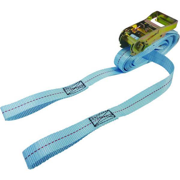 ・ラチェット(歯車)式で簡単操作のベルト荷締機です。・荷役運搬の安全化・効率化。・最大使用荷重(t)：0.127・ベルト長さ(m)巻取側：3.5・ベルト長さ(m)固定側：0.5・ベルト寸法(mm)幅×厚さ：25×1.4・色：ブルー・最大使用...