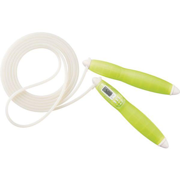 ・室内でも室外でも使える2種類のロープが付属しています。・跳んだ回数はもちろん、縄跳びで何kcal消費したか表示します。・ISO9001対象商品です。・室内、室外での手軽な有酸素運動に。・品名：なわとび・全長(cm)：18.5(ロープを除く...