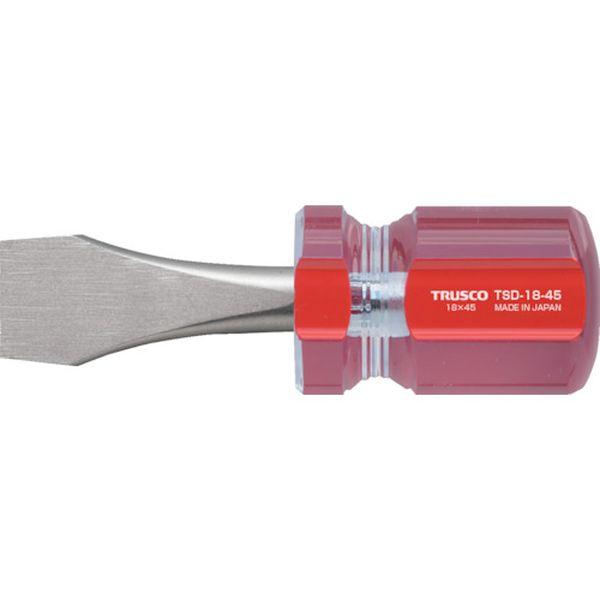 ・水栓周辺の特殊マイナスネジ用ドライバーです。・止水栓の開け閉めに。・逆止弁の締め、緩めに。・刃先幅(mm)：18・軸長(mm)：45・全長(mm)：92・刃厚(mm)：1.5・刃先(mm)：18・軸径(mm)：10φ・刃先部:炭素鋼・ハン...