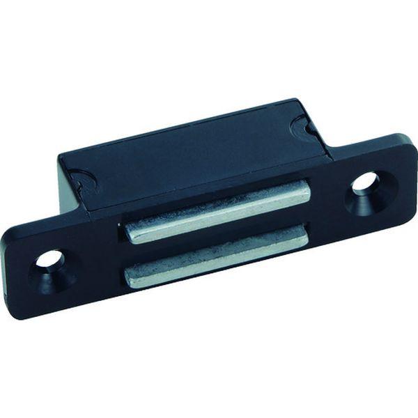 ・外観露出を少なくでき、木製家具などに最適です。・色：黒・全長(mm)：48・吸着力(N)：30・取付ピッチ(mm)：37・幅(mm)：12・厚さ(mm)：12.6+(2)・受座有無：無・埋込型・本体取付穴寸法：3.2×6.2mm皿穴・本体...