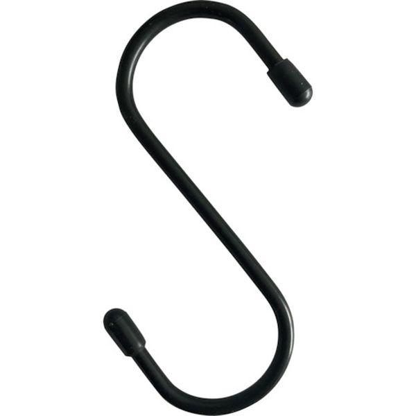 ・スチール製S字フックです。・物の吊り下げ、引っ掛けとして。・色：黒・使用荷重(kN)：0.15・D(mm)：6・L(mm)：300・S(mm)：38・スチール・表面処理：粉体塗装・生産国 中国・JANコード 4550414346196・質...
