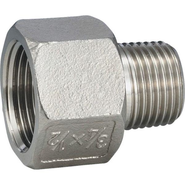 ・ステンレス配管に対応しています。・蒸気・空気・ガス・油用。・呼び径A：15×8・呼び径B：1/2×1/4・L(mm)：35・A(mm)：13.5・D(mm)：26・JIS B0203準拠・最高使用圧力：1.0MPa(300℃以下の蒸気・空...