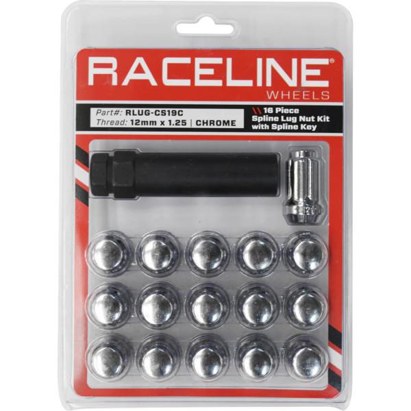 Raceline Wheels スプライン ラグナット キットカラー/仕上げ クローム特徴 スプラインキー付きユニット 16 個入り12 mm x 1.25インチ0223-0274RLUG-CS19Cヤフー SP店