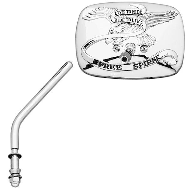 ・高品質のダイキャストミラー機能「Live to Ride Ride Free」・ミラーの背面にクロームまたはゴールドのエンボス加工されたスクリプト。・エンボス加工されたワシとスクリプトが正しく表示されるように、左バージョンと右バージョンの...