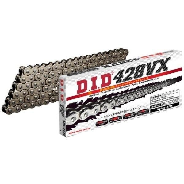 D.I.D 大同工業 チェーン 428VX シリーズチェーンサイズ:428リンク数:(120L)シールタイプ:X-Ringジョイントタイプ:ZJ(カシメ)カラー:スチール軽快な操作感をもたらす、ライトライディングチェーン。軽い乗り味「ライト...