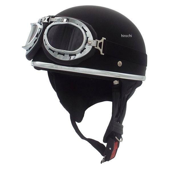 TNK工業 ゴーグル付きハーフヘルメット マットブラックサイズ：DEEP FREE（58〜60cm未満）カラー：マットブラック規格：SG規格適合125cc以下対応。（125cc以下のオートバイで一般公道の走行が可能です。）材質:ABS可愛い...