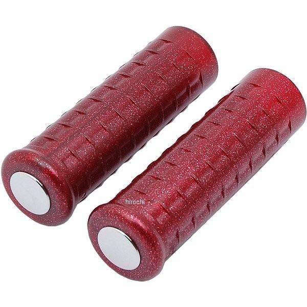 ポッシュ POSH ワッフルグリップ汎用対応ハンドル径:φ22.2mmカラー:赤ラメ長さ:120mmグリップエンド径:16mm1949-61年までのハーレーダビッドソンに純正採用されていたグリップのデザインを採用22.2mmミリバー用(φ7...