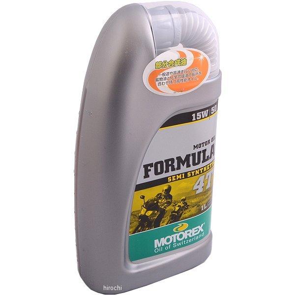 モトレックス MOTOREX FORMULA 4T粘度:15W-50用途:4サイクル用エンジンオイル容量:1L基油:鉱物油、化学合成油、酸化防止剤、清浄剤JASO:MAACEA:A3API:SG【素材】・外装箱:段ボール・容器/ノズル:プラ...
