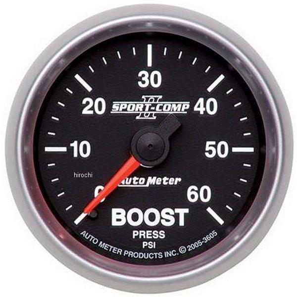 Autometer Sport-Comp II Mechanical 52mm 0-60 PSI Mechanical Boost Gaugeメーカー：AutoMeterメーカー品番：3605・掲載画像は、カタログより抜粋した参考画像となっ...