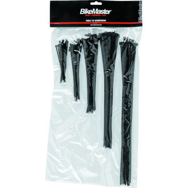 BikeMaster Assorted Cable Ties (Pack of 100) - Blackメーカー：BikeMasterメーカー品番：151677・掲載画像は、カタログより抜粋した参考画像となっております。ご不安な場合は、メー...