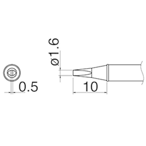 こて先：φ1.6mmこて先長：10mm設定温度：400℃EA304AL用の交換用こて先です。EA304AL-20EA304AL-20