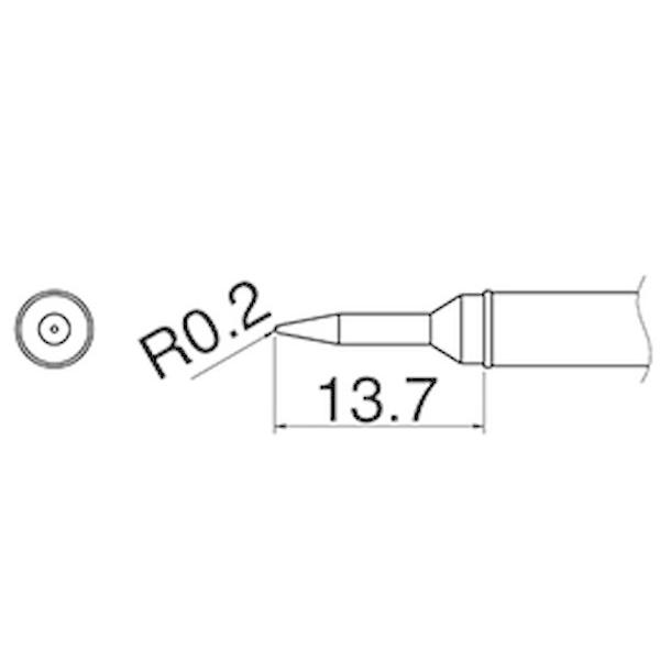 こて先：R0.2mmこて先長：13.7mm設定温度：450℃EA304AL用の交換用こて先です。EA304AL-4EA304AL-4