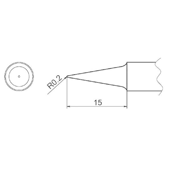 こて先：R0.2mm先端長：15mmEA304AP用の交換用こて先です。EA304AP-2EA304AP-2
