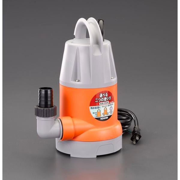 電源：AC100V周波数：60Hz出力：180W口径(mm)：25・32最大全揚程：7.5m最大吐出量：150L/分全揚程：6m（吐出量34L/分）サイズ(mm)：φ164×310(H)重量(kg)：4.0非自動型簡易汚水用残水処理など、用...