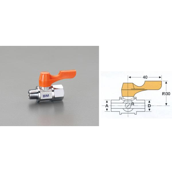 ●材質:真鍮●圧力:0.98MPa（10kgf//cm2）以下●温度:-10-80°C（凍結箇所を除く）●使用流体:空気・水・油●取付ねじ（A）:R(PT)1/8"●取付ねじ（D）:Rc(PT)1/8"●サイズ（R）:φ6mm●用途:コンプ...