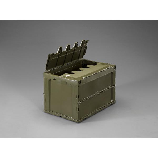 ●容量:92.2L●サイズ（外寸）:649×439×340（H）mm●サイズ（内寸）:600×406×390（H）mm●有効内寸:599×404×381（H）mm●カラー:ODグリーン●材質:ポリプロピレン●折りたたみ時全高:91mm積み重...