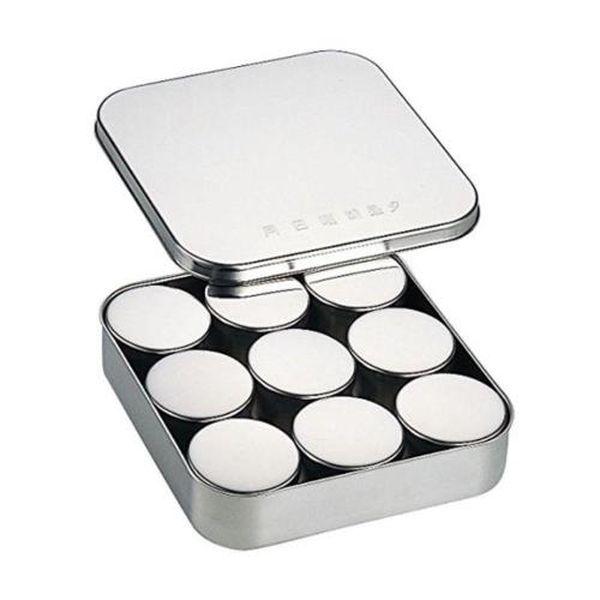 ●小皿数…小9個●小皿サイズ(mm)…62×62×42(H)●外寸サイズ…200×200×44(H)mm●容量…100ml(小1個)●材質…18-8　ステンレス(SUS304)●ふた付●中子が蓋付なので、食品がはみ出しません。●丸い中子は洗...