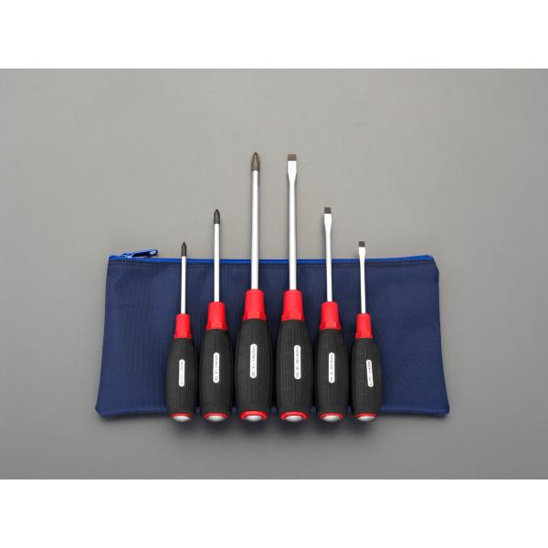 ●(セット内容)…6本組●(+)ドライバー…先端×軸径・軸長：＃1×5mm・75mm＃2×6mm・100mm＃3×8mm・150mm●(-)ドライバー…刃幅×刃厚・軸長×軸径：5.5×0.8mm・75×5mm6.0×0.9mm・100×6m...