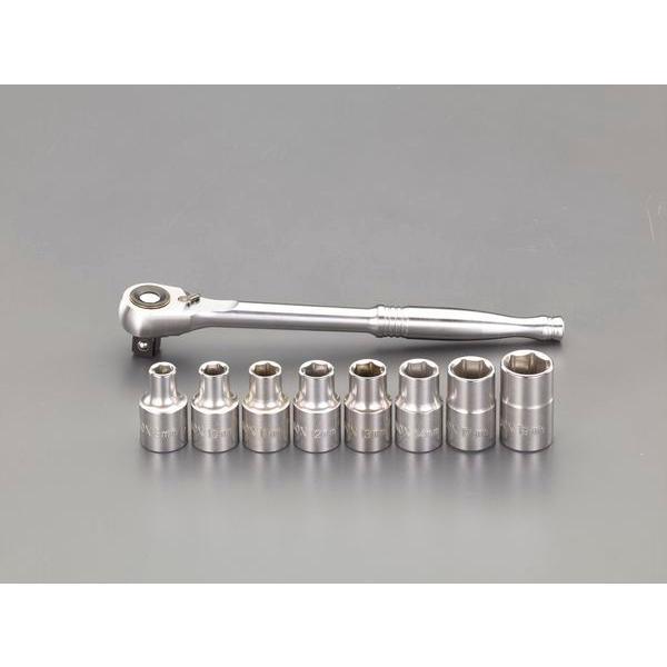 差込角:1/2"ラチェットハンドル:238mm対辺(mm):8・10・11・12・13・14・17・19(8個組)全長(mm):40・42携帯に便利なホルダー付EA617CC-30EA617CC-30ヤフー SP店