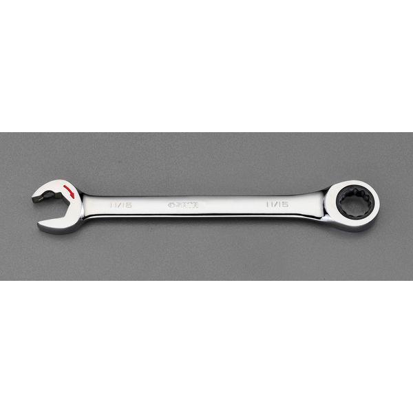 サイズ：15/16"全長：334mm重量：510g材質：クロムバナジウム鋼ボックス側送り角度：5°12ポイントスパナ部分もラチェット機構の為、ナットの締め緩めが容易です。EA684RA-111AEA684RA-111A