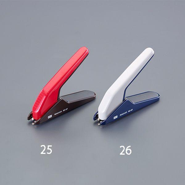 サイズ：28(W)×140(D)×102(H)mm重量(g)：140除針枚数：一般的なとじ方100枚 フラットクリンチ80枚カラー：ホワイト中型ホッチキス用針はずし先端を針に差し込み、押し下げるだけでラクに針がはずれます。EA762HA-1...