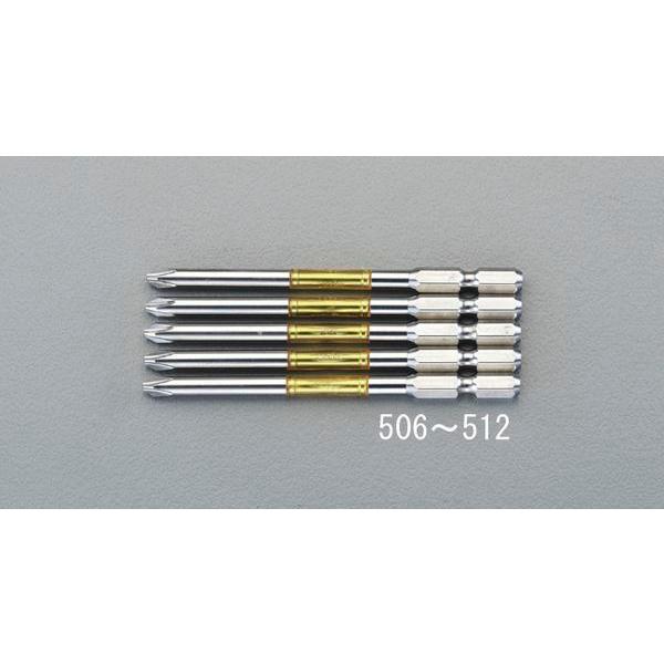 六角シャンク：1/4""ネジ頭がよく見える細軸段付タイプ欠けに強い衝撃吸収ビット錆に強い光沢表面仕上げマグネット付サイズ：＃2全長：100mm入数：5本EA813A-510EA813A-510ヤフー SP店