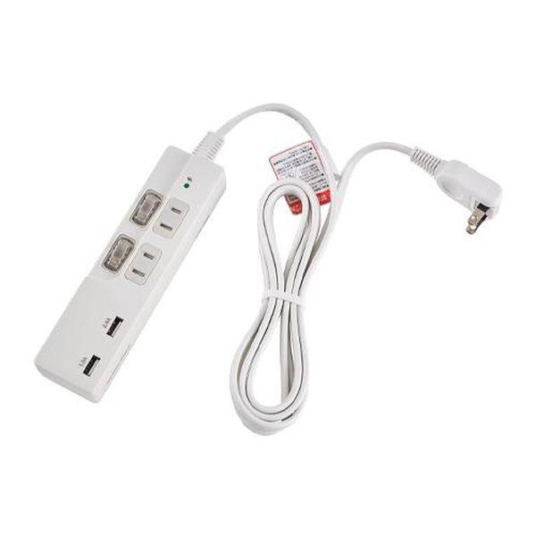 ●サイズ…44×170×27mm●コード長…2m●使用温度範囲…−10℃〜40℃●材質…本体：難燃性ABS樹脂●プラグ…2P●AC差込口●定格…14A・100V(1400W)●コンセント…2P×2口●USBポート●USB出力（A）…DC5V...