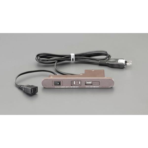 定格：プラグ：15A　125V（1400W） USBポート：DC5V2Aプラグ：2P（スイング式）スイッチ連動メスプラグ付サイズ：24×172×56.8mmコンセント：2P×1口ポート：1ポートコード長：1.5mEA815HS-140000...