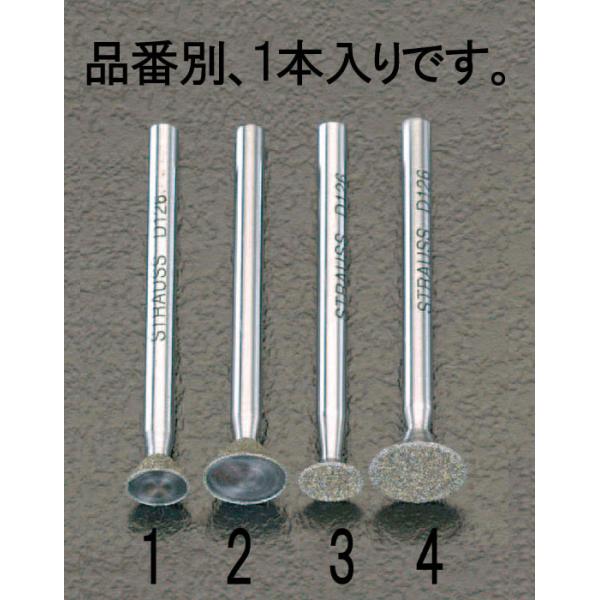 ●軸径…3mm●全長…44.5mm●砥粒…ダイヤモンドパウダー●パウダー部…刃先端部のみ●粒度…＃140●入数…1本入り●刃径×刃長…9.4×4.5mmEA819DH-4000012020576ヤフー SP店