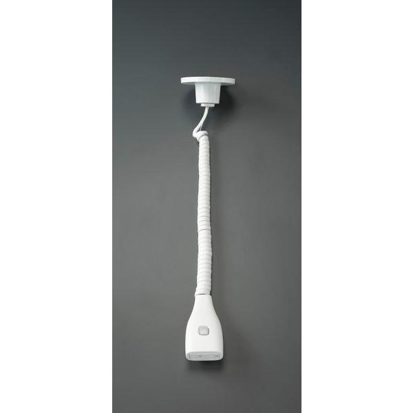 定格容量：15A・125V(1500Wまで)ワイヤー入りカールコードで上下に動くコンセント天井から電源がとれて配線スッキリ！差込口：接地2Pコード長：1.8mコード密着時長さ：800mm±100mmコード最大引き伸ばし時長さ：1800mm±...