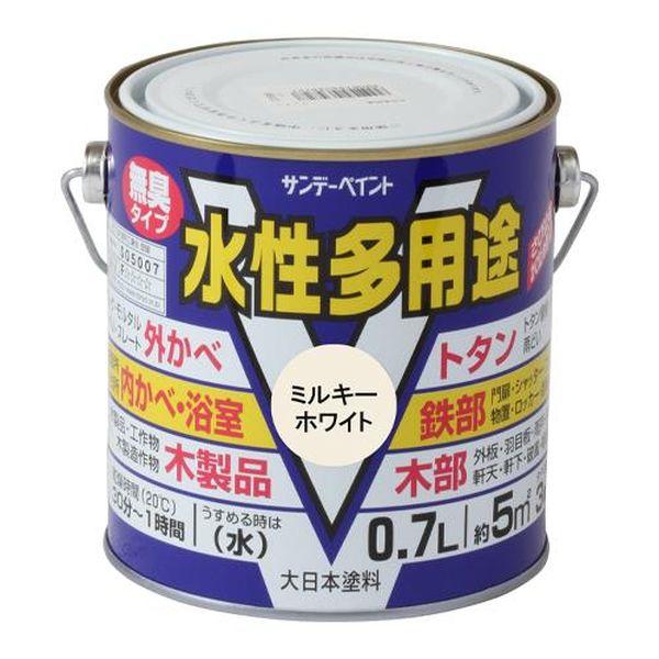 ●カラー…ミルキーホワイト●内容量…0.7L●乾燥時間（表面乾燥）…20℃：約45分冬期：約1.5時間●塗り面積(1回塗り)…約5m2●用途…鉄部、木部、トタン、外壁、内壁、サイディング、モルタル、ブロック、プラスチック、浴室、雨どいなど●...