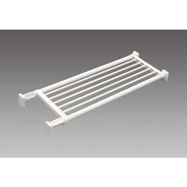 サイズ：730〜1120(W)×250(D)mm(棚部奥行：235mm、先端突っ張りキャップ面：40×70mm)耐荷重：50kg材質：パイプ：鉄製エポキシ樹脂粉体塗装、樹脂部品：ABS樹脂・PP樹脂・合成ゴム壁面を傷付けずに取り付けられるの...