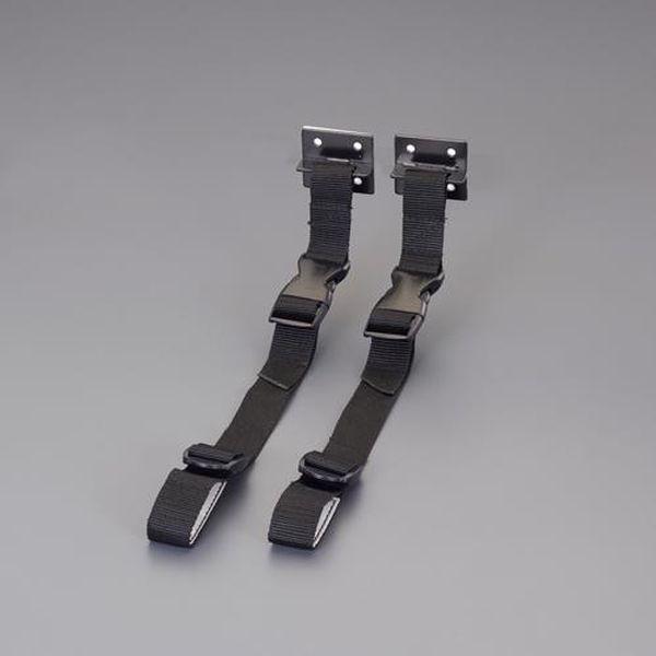 ●セット内容…バックル付きベルト1本、アルコールパッド2枚、粘着パッド2枚●目安重量…100kg以下●金具サイズ…40×45×17mm●ベルト厚…1.3mm●ベルト幅…25mm●取付範囲(壁面との隙間)…350mm以内●材質…金具：スチール...