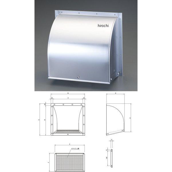 材質：ステンレス(SUS430)防虫網：ステンレス製16メッシュサイズ（mm）：A：350、B：350、C：315、D（張出し）：180、H：370、W：390、E：349、F：182.9適用換気扇：300mm虫や鳥などのフード内への侵入を...