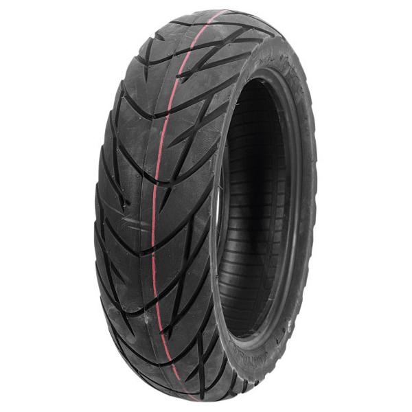 ・スポーツ スクーター用タイヤ・4つの一般的なサイズで利用可能な経済的なスクータータイヤ。・矢印のような方向のパターンが水の排出と安定性を高めます。・4プライ・ブラックウォール・チューブレス・J-定格・タイヤ1本のみ(ホイール等は別売)HF...