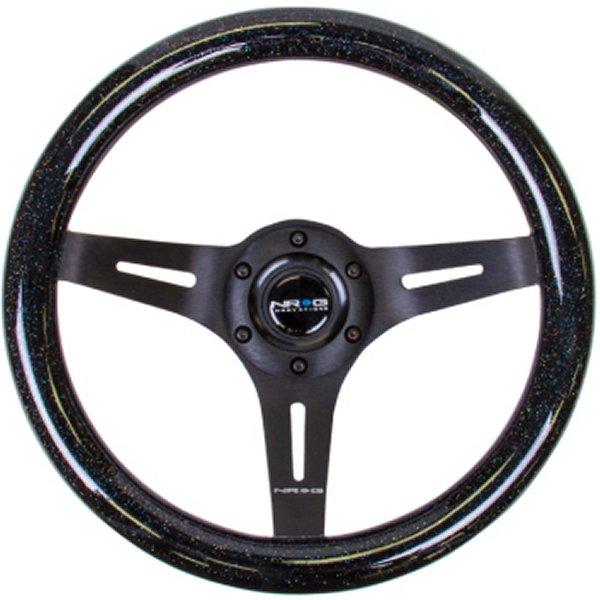 NRG Classic Wood Grain Steering Wheel (310mm) Black Sparkle w/Blk 3-Spoke Centerメーカー：NRGメーカー品番：ST-310BSB-BK・掲載画像は、カタログより...
