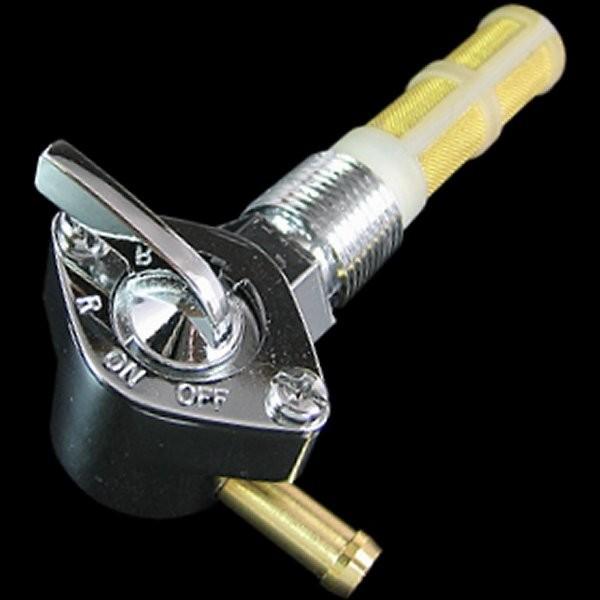 75年以前 ハーレー 純正ガソリンタンク用マウントネジサイズ:3/8-NPTガスフローサイズ:1/4インチ(6.35mm)　90°ベント素材:スチール75年までのタンクやその他カスタムタンクに付くリザーブ付きのガスコックです000207-N...
