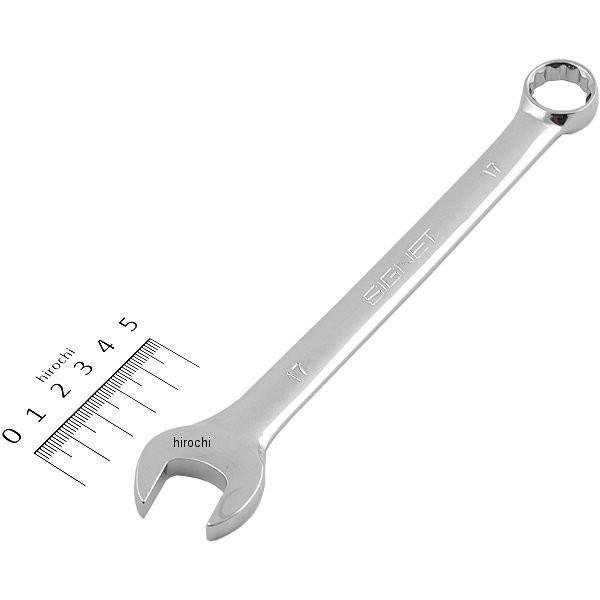 シグネット 17mm コンビネーションレンチ・サイズ(mm)：17・メガネ部幅(D1；mm)：26.8・スパナ部幅(b2；mm)：35.0・全長(L；mm)：225・メガネ部厚み(A1；mm)：10.8・スパナ部厚み(t2；mm)：7.0・...