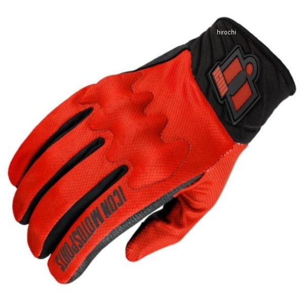 アイコン ICON 春夏モデル グローブ ANTHEM 3サイズ:3XLカラー:レッド・手のひらAx Laredo生地・ポリエステルメッシュ、ネオプレーン使用・ナックルにD3Oプロテクター・CE安全規格 EN13594；2015 Level...