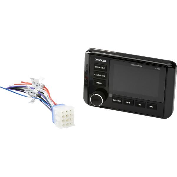 Kicker AUDIO SOURCE UNIT WEATHER RESISTANT天気バンド付きAM/FMチューナー、Bluetoothオーディオ、RCAおよび充電用USB入力を搭載4つのチャンネルと最大200Wの内蔵電源を搭載5つのプリ...