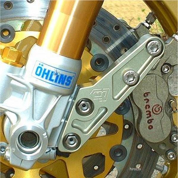 クレバーウルフ キャリパーサポート オーリンズ正立用00年 ヤマハ XJR1300対応ローター径:φ310対応キャリパー:ブレンボ 40ビッグ・モノブロックブレンボ40、65ピッチはハードアルマイト。ニッシン90、ラジアルは白(クリア)アル...