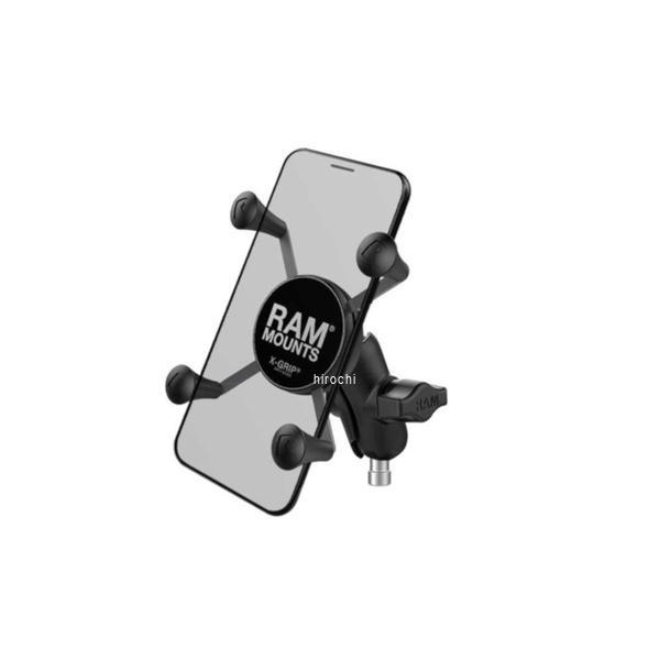 ラムマウント RAM MOUNTS Xグリップ＆M8ボルトベースセット スマートフォン用サイズ: 1インチボールショートアーム 素材:高強度アルミニウム、高強度複合材、ステンレスタイプ:スマホホルダー※装着デバイスは脱落防止のため付属のテザ...