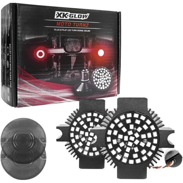 XKGLOW LEDウインカー レンズキット ダブルバルブタイプ：1157レンズカラー：スモークハーレー純正 フラットスタイルウインカー用481972-TRXK1157F-RR-Sヤフー JP店